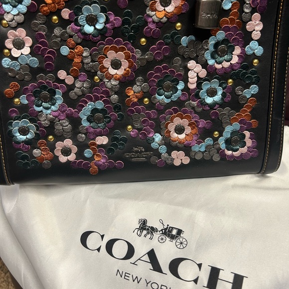Coach | Bags | Coach Multicolor Floral Embellished Shoulder Bag | Poshmark